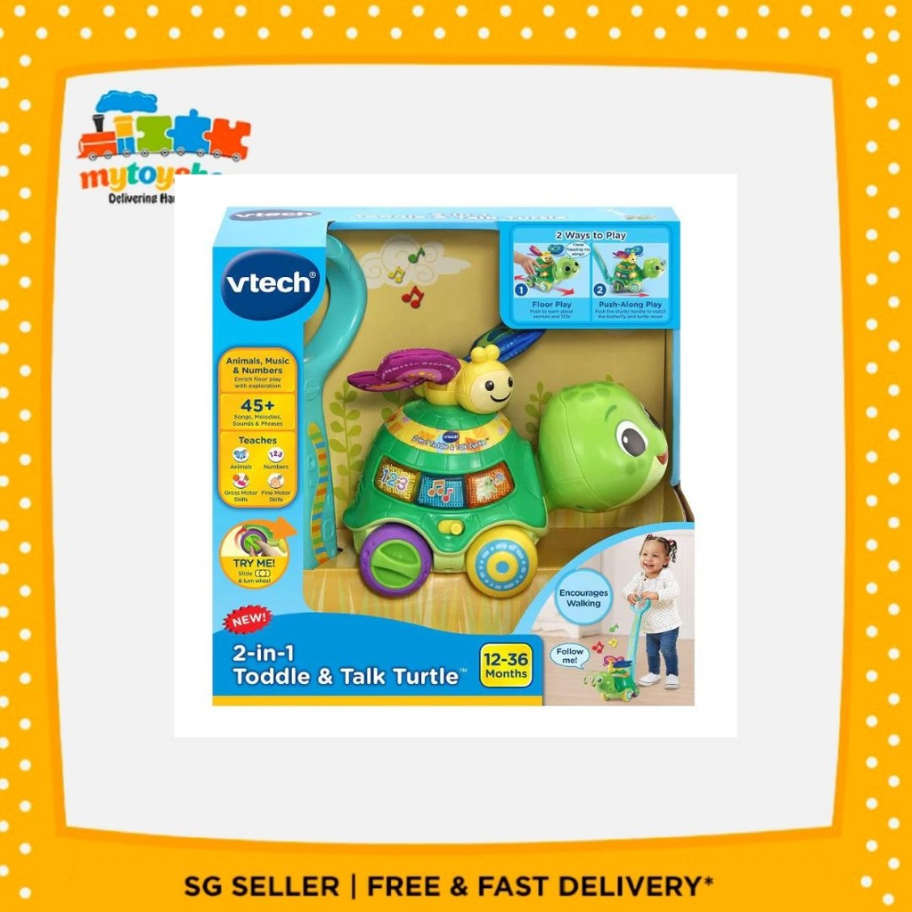 Vtech 2 in 1 Push and Discover Turtle | My Toy Shop