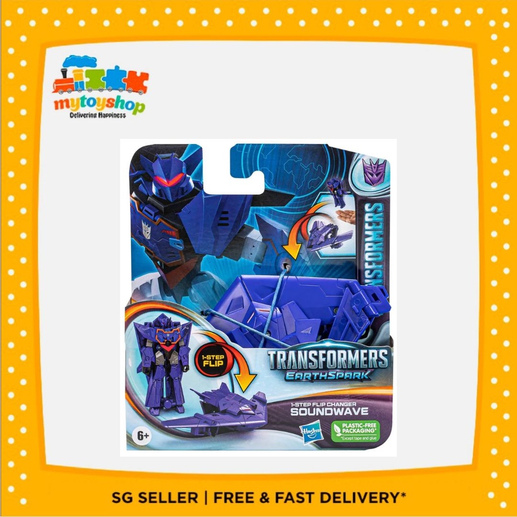 Transformers EarthSpark Soundwave 1-Step Flip Changer Action Figure ...