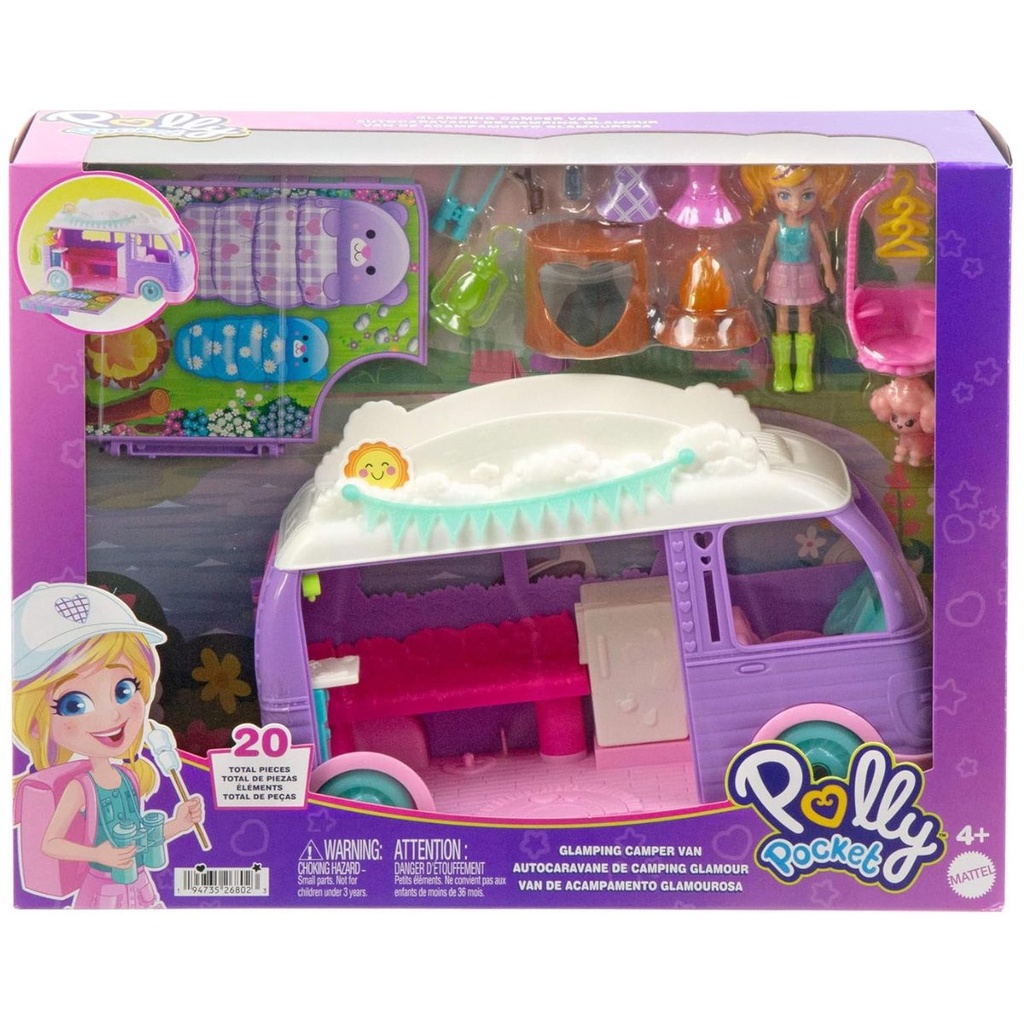 Polly Pocket Glamping Camper Van Playset | My Toy Shop